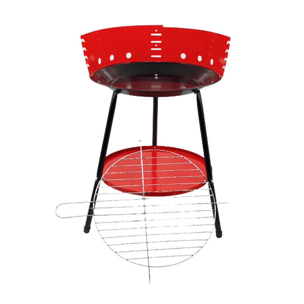 Gratar Rotund Din Metal Pe Carbuni, Pentru Gradina, Rosu, 35cm, Selling ...