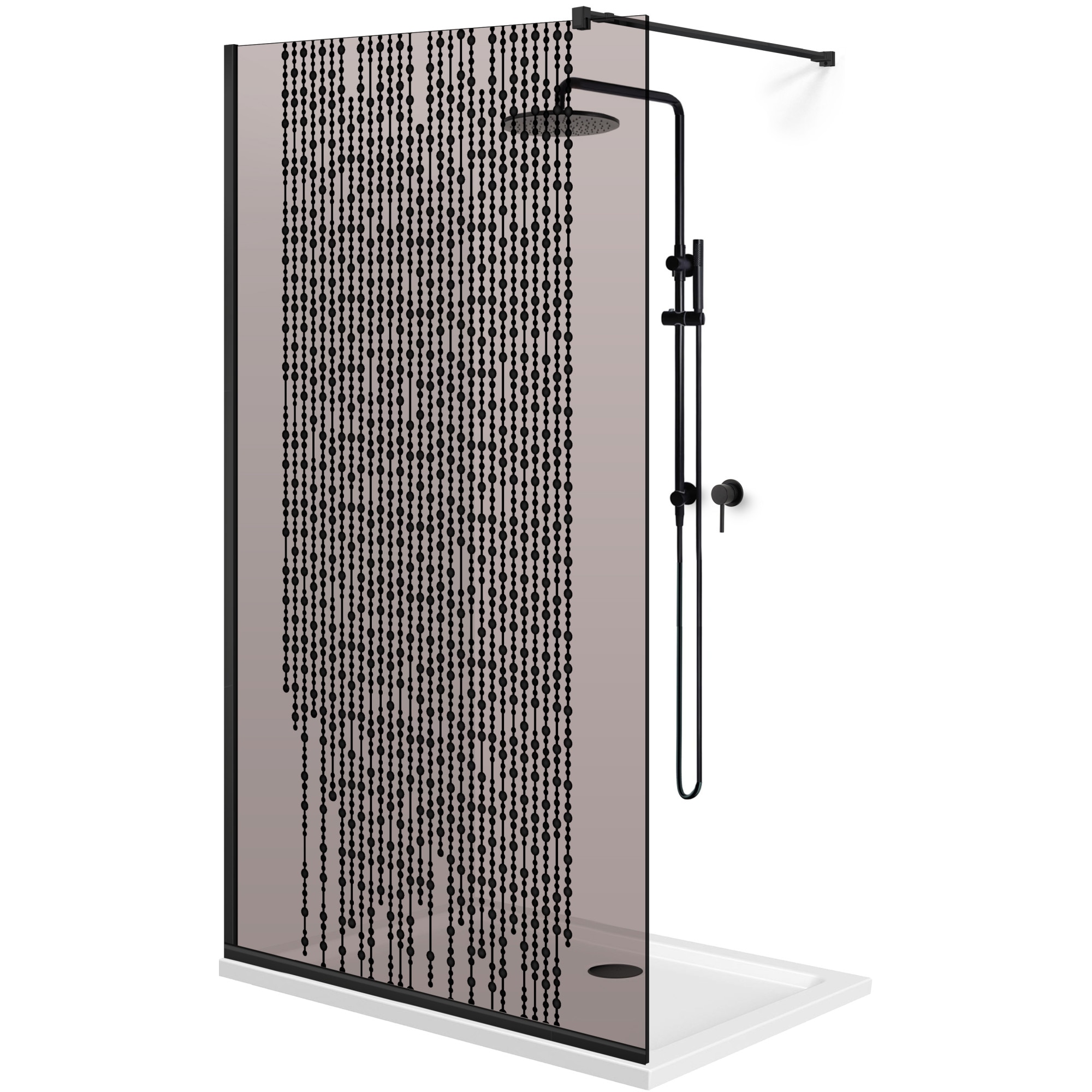 Paravan dus walk-in Aqua Roy ® Black, model Rain negru, sticla 8 mm ...