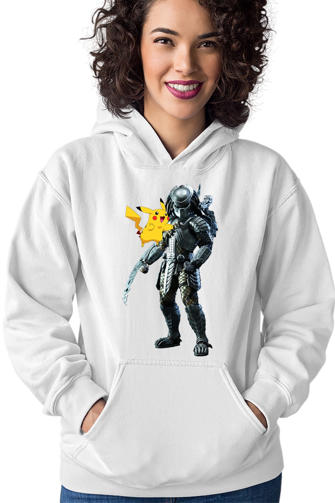 Дамски суичър Predator Vs Alien Pikachu Pokemon Mania, Бял, Размер S ...
