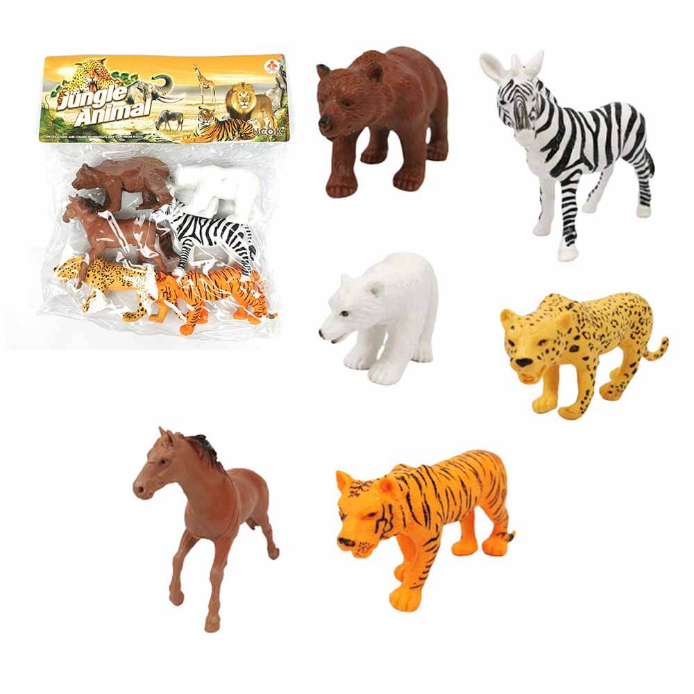 Set 6 figurine animale salbatice, Plastic, Multicolor - eMAG.ro