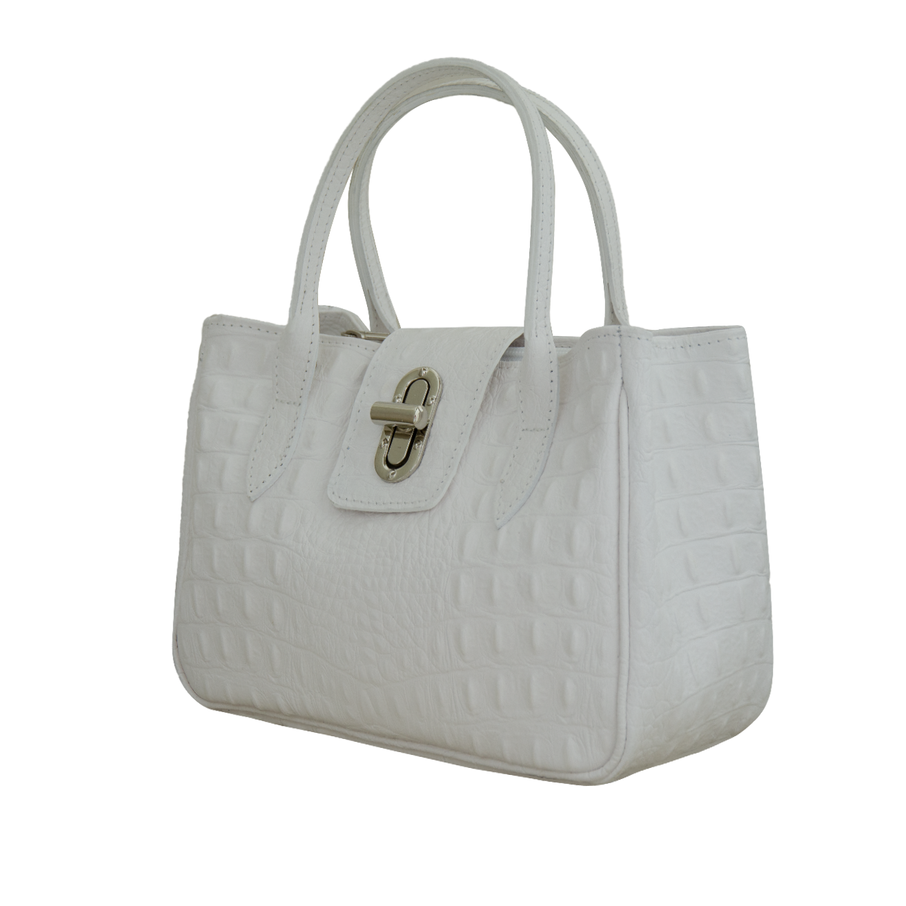 Geanta office de dama din piele naturala Eva Bags, Mona mica alb - eMAG.ro