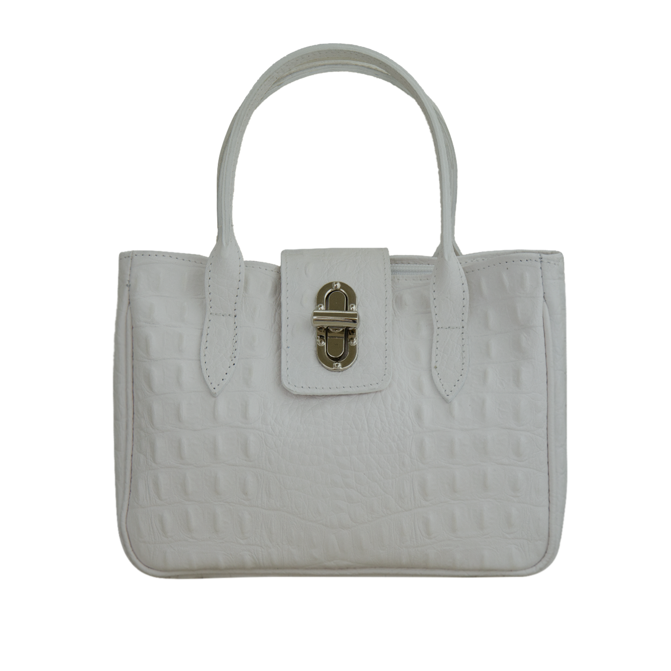 Geanta office de dama din piele naturala Eva Bags, Mona mica alb - eMAG.ro