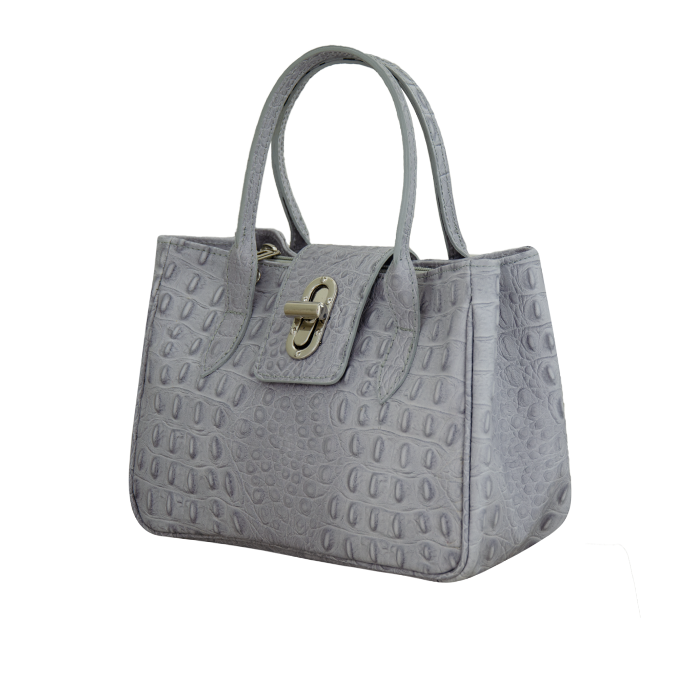 Geanta office de dama din piele naturala Eva Bags, Mona mica gri - eMAG.ro