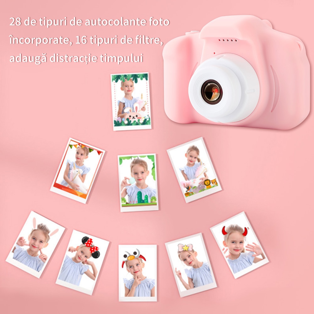 Camera foto digitala X2 pentru copii, SIHOiSi, 32GB, Functie foto/video ...