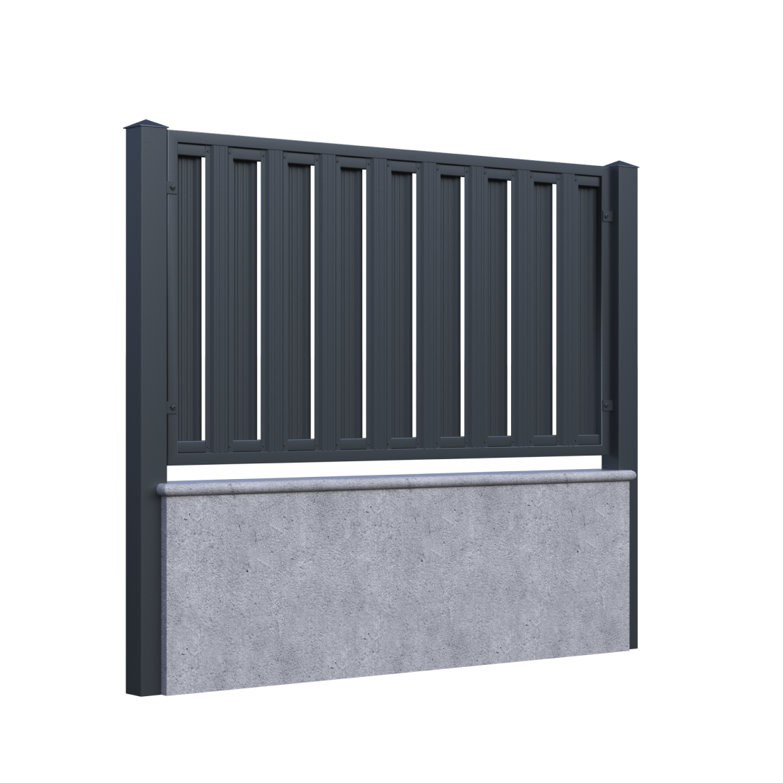 Panou gard mic, Todome, Model 72 cu sipca, negru, 200 x 110 cm - eMAG.ro