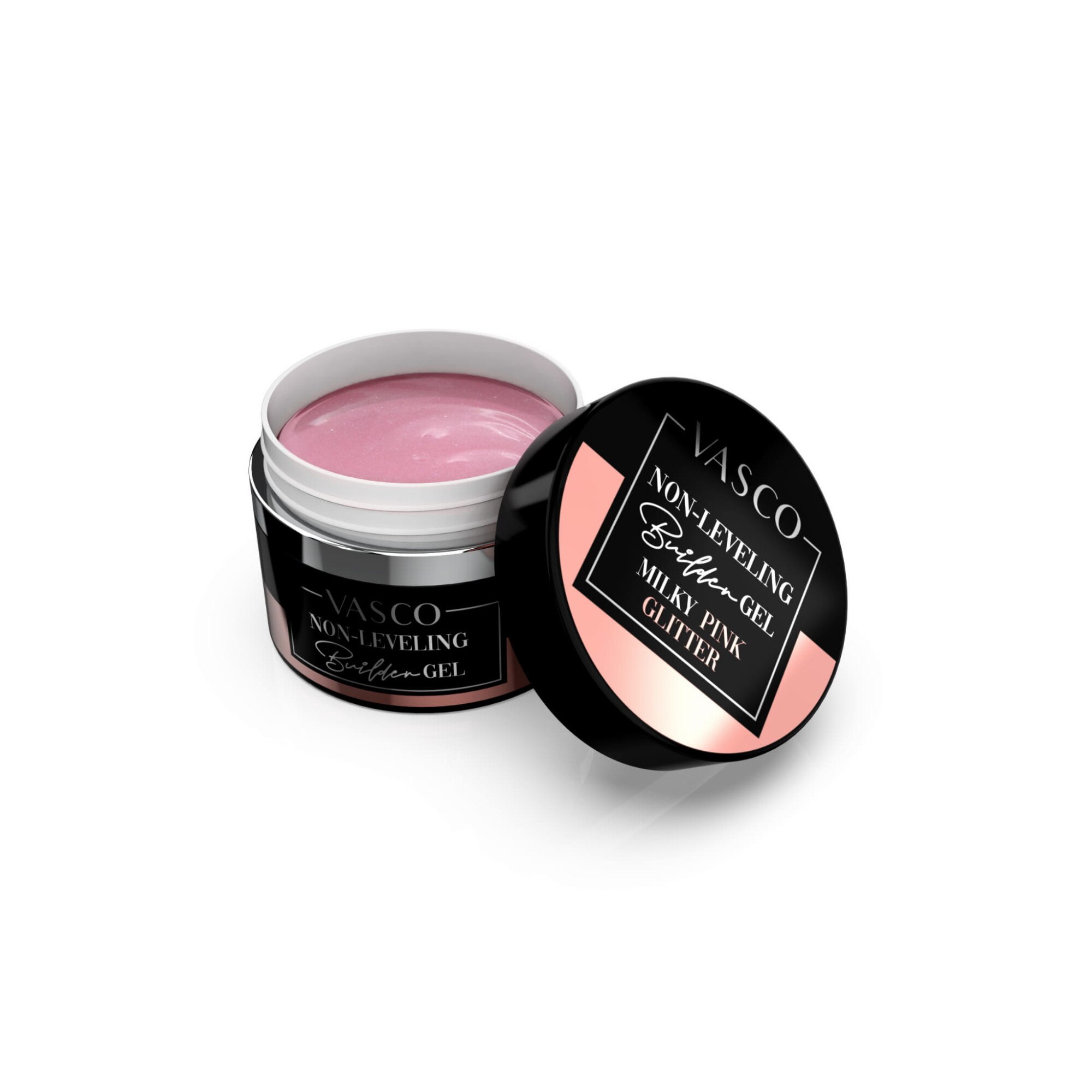 Gel de constructie non-nivelant UV, Vasco, Milky Glitter Pink, 50 ml ...