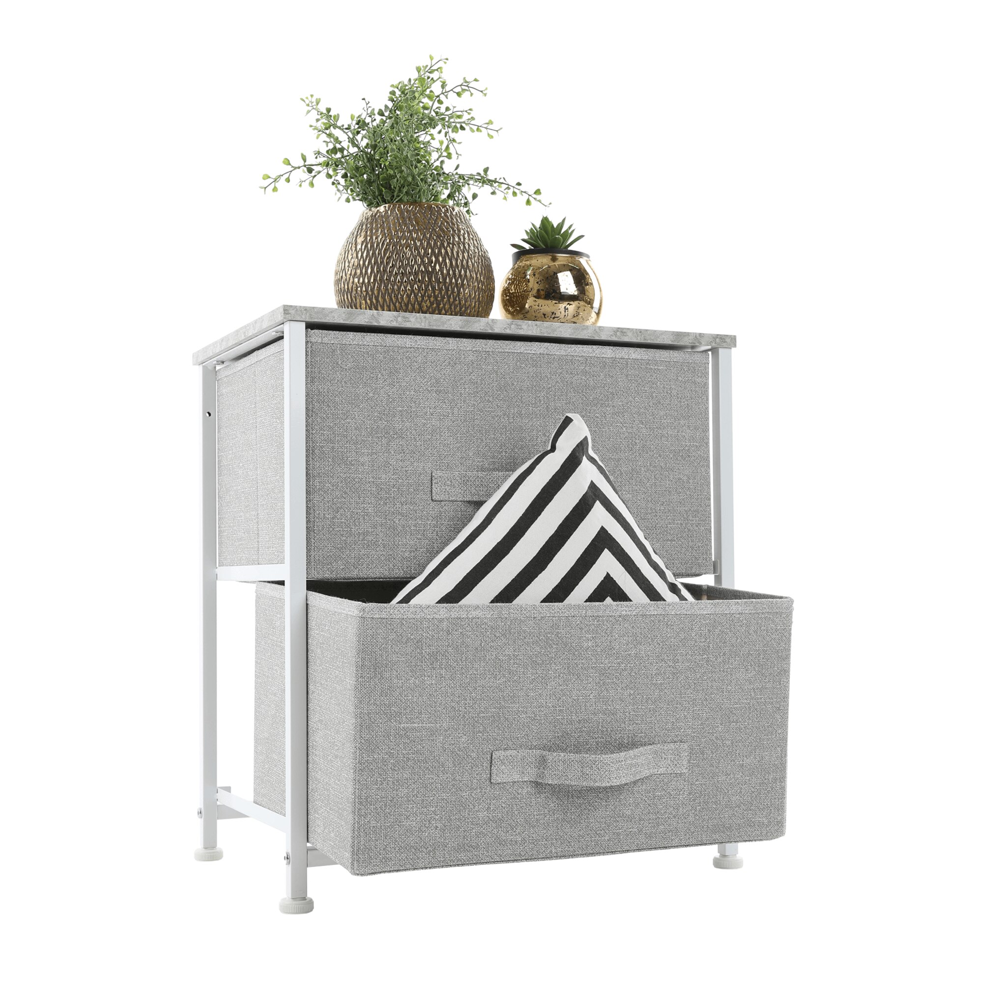 Comoda DacEnergy©, constructie metalica, 2 sertare de panza, 45 x 51 x ...