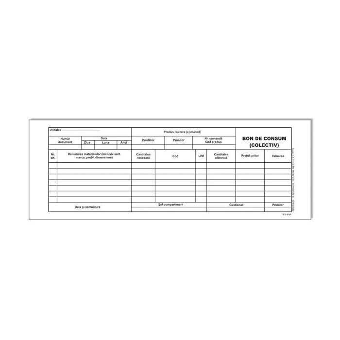 Bon de Consum (colectiv), 1/2A4, 3 ex.autocopiativ, 50 seturi/buc - eMAG.ro