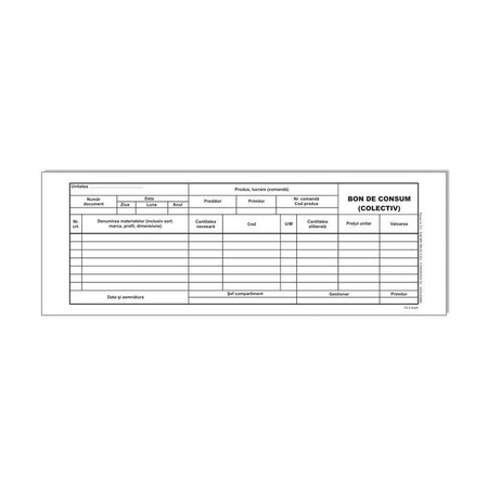 Bon de Consum (colectiv), 1/2A4, 3 ex.autocopiativ, 50 seturi/buc - eMAG.ro