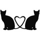 Sticker auto 2 Love Cats, 20 cm, Oracal - eMAG.ro