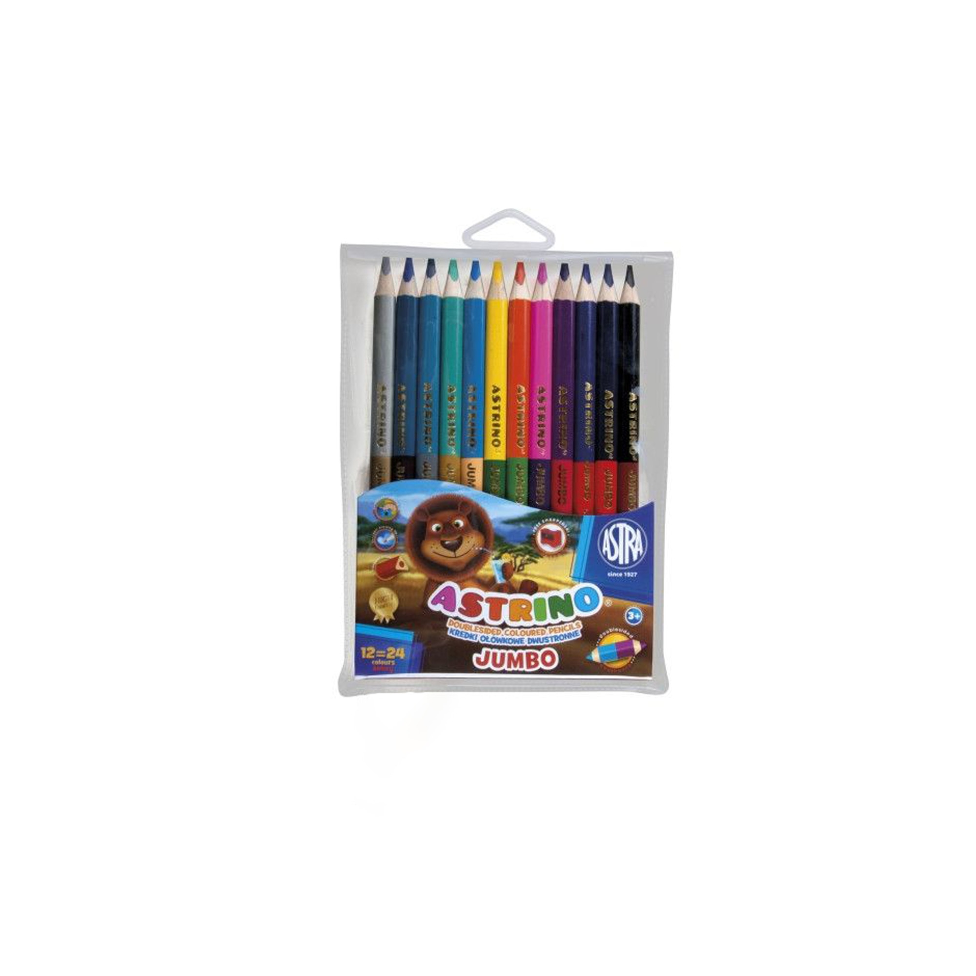 Set creioane duble colorate Jumbo Astra, 12 piese, 24 culori - eMAG.ro