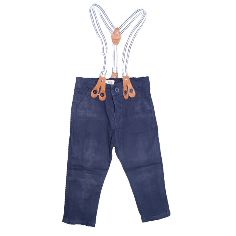 Pantaloni cu bretele pentru baieti Vitamins Baby PTL-05-80, Bleumarin ...