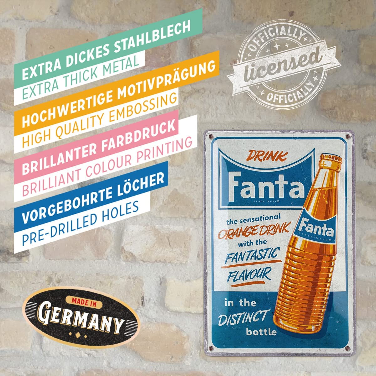 Placa metalica Fanta - Sensational Orange Drink 20x30cm - eMAG.ro