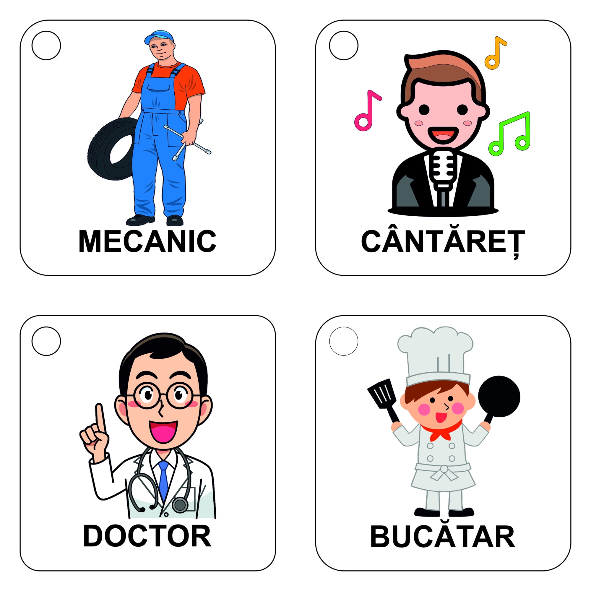 Set de 18 cartonase pe inel - Meserii - eMAG.ro