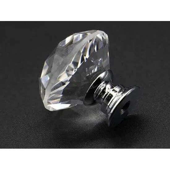 Buton maner mobila cristal 30 mm argintiu - eMAG.ro