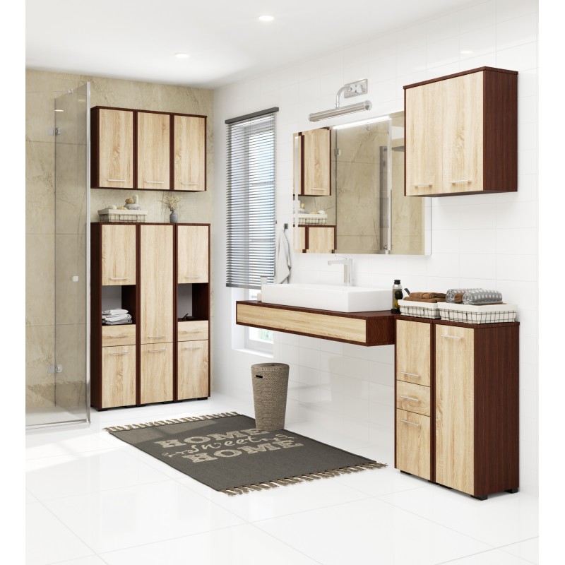 Dulap universal baie, Akord Furniture Factory, Pal, Wenge - eMAG.ro