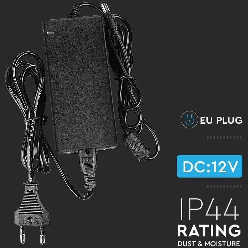 Kit banda LED V-TAC 212042, cu transformator si controller, 8W/m ...