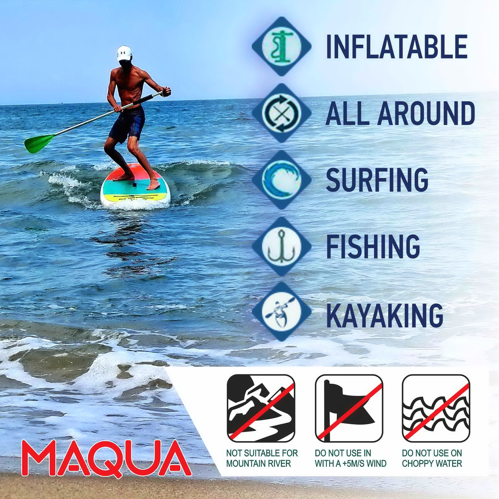 Set placa Paddleboard SUP MAQUA Rocket 10'8, vasla si scaun de caiac ...