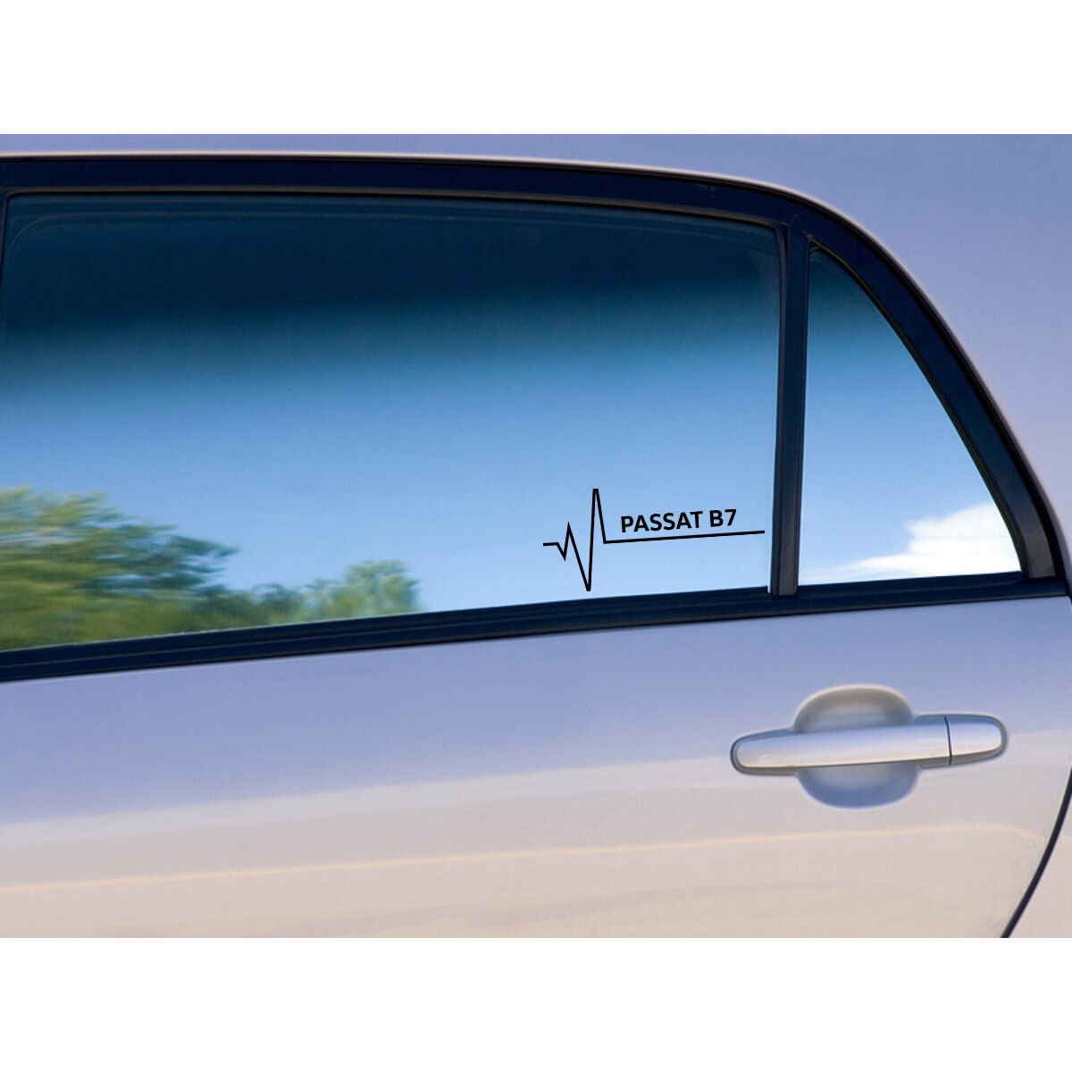 Sticker auto ''Heart beat Passat b7'', 20cm, Negru - eMAG.ro
