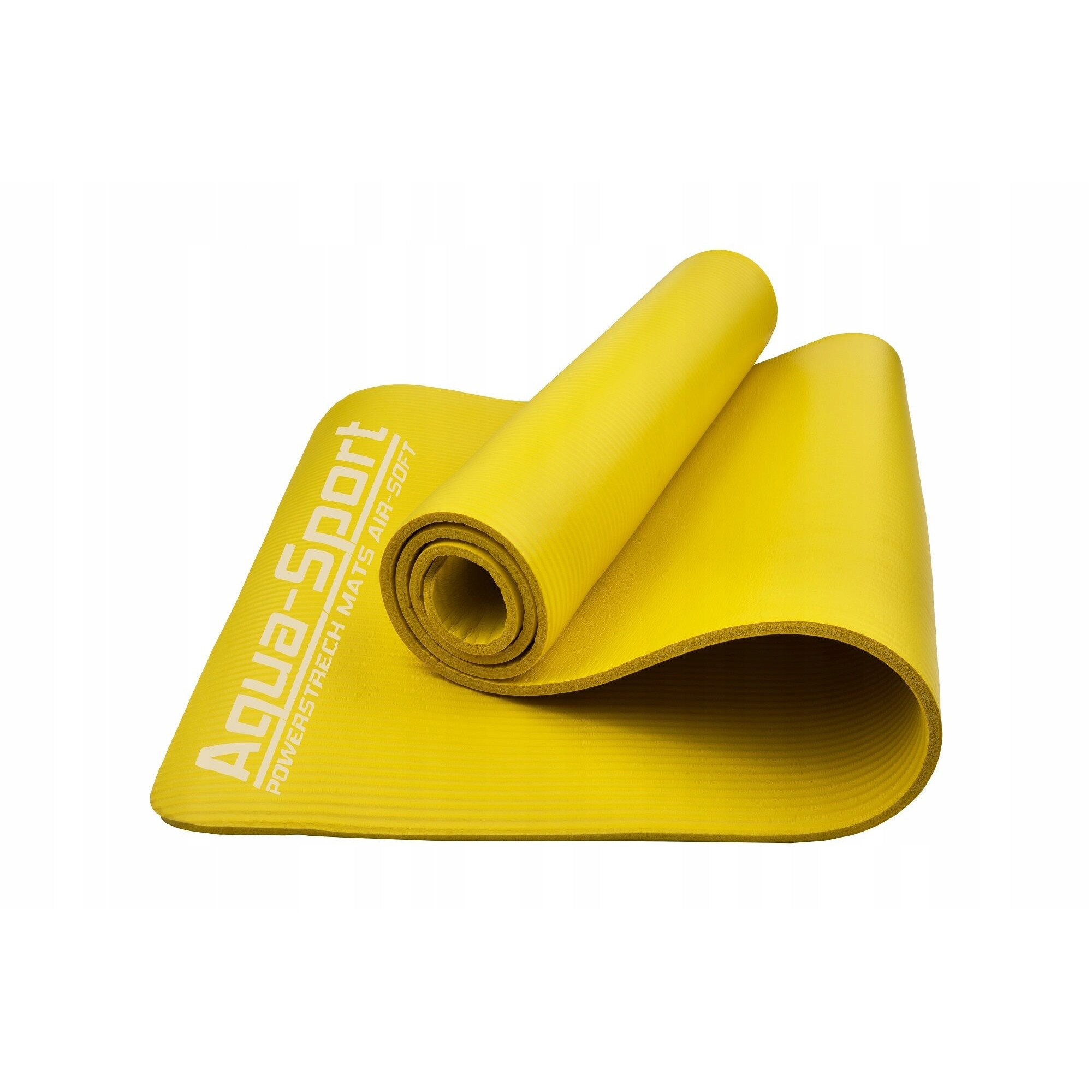 Saltea fitness NBR, Aqua-Sport Powerstrech Air-Soft, 180 x 60 x 1 cm, galben - eMAG.ro