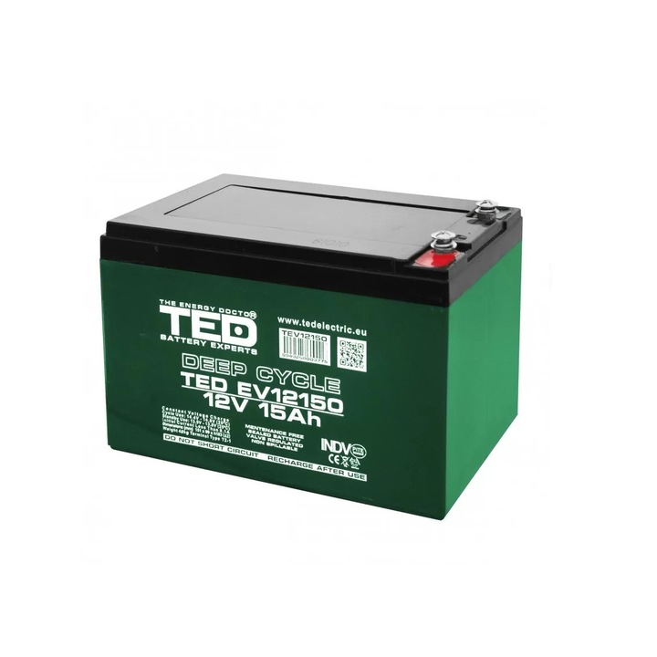 Acumulator AGM VRLA, 12V 15A, Deep Cycle, 151 x 98 x h 95mm, pentru ...