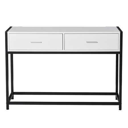 Consola pentru hol, Homcom, PAL/Metal, 2 sertare, 120 x 34 x 81 cm, Alb ...
