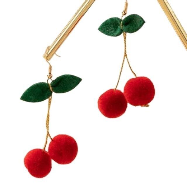 Cercei Fuzzy Cherries, model pereche cirese, rosu - eMAG.ro