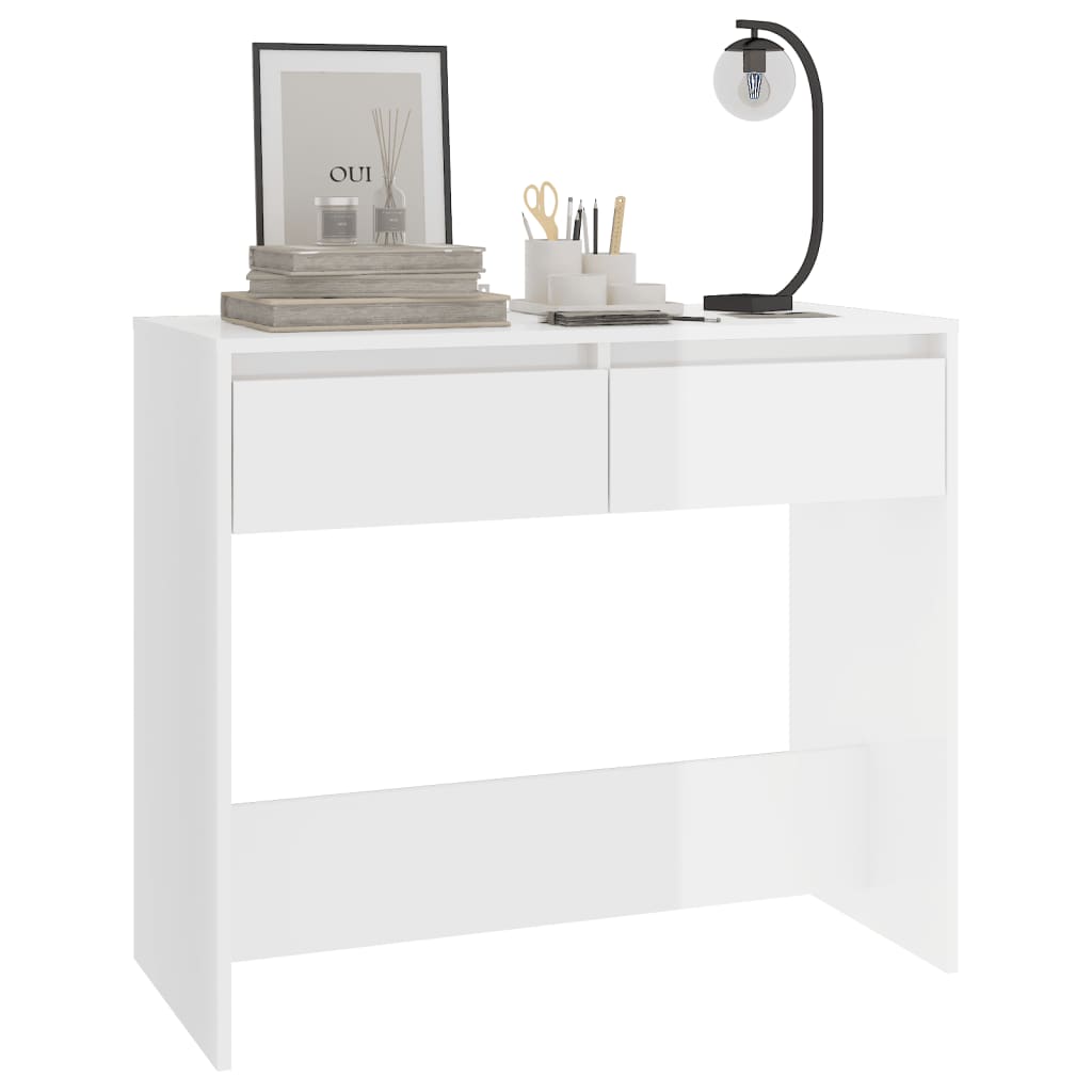 Masa consola, alb extralucios, 89x41x76,5 cm, otel, cu Blat stabil 6500 ...