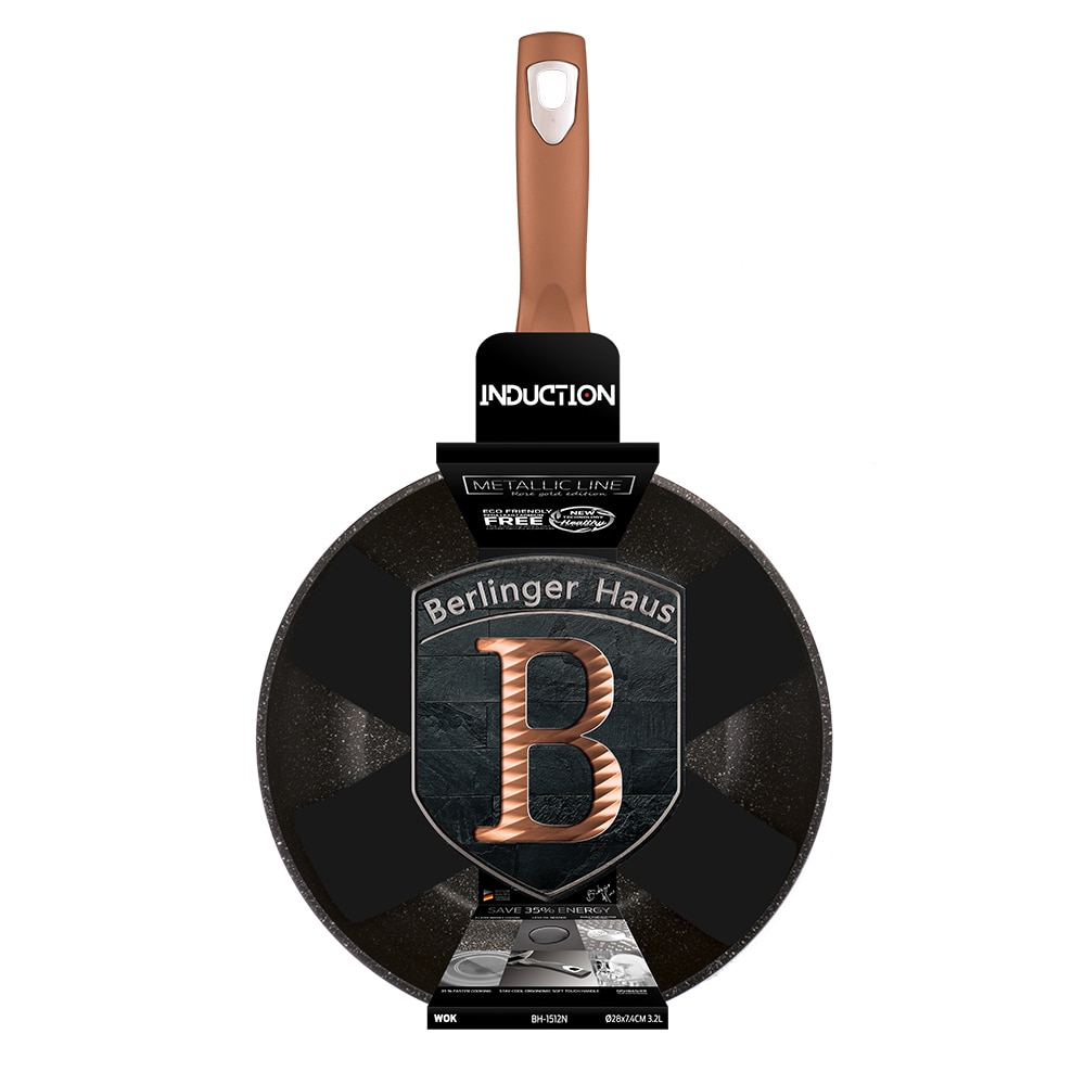 Tigaie wok Berlinger Haus Rose Gold Edition, 28 cm - eMAG.ro