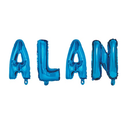 Комплект балони Alan Name, син, 40 см - eMAG.bg