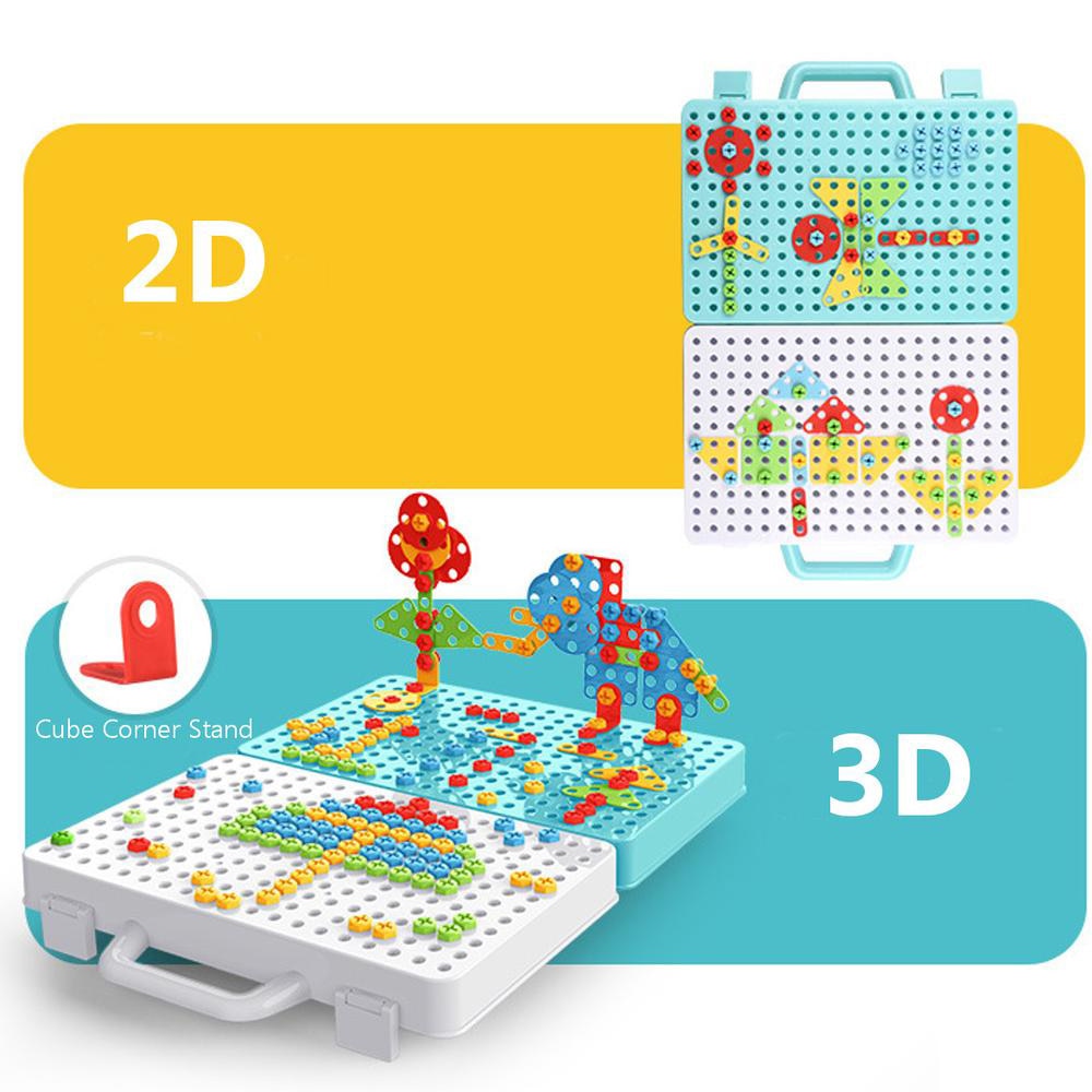 Jucarie educativa si interactiva STEM, set de constructie puzzle din ...