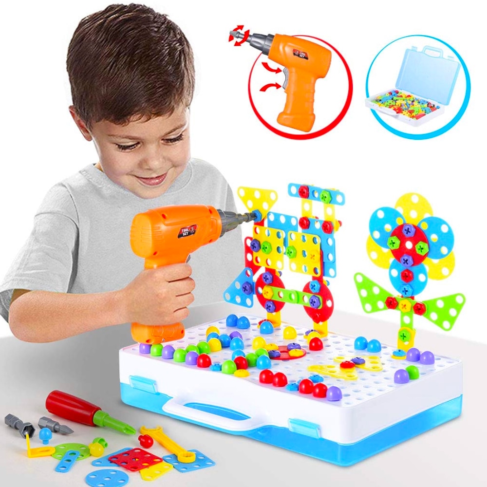 Jucarie educativa si interactiva STEM, set de constructie puzzle din ...