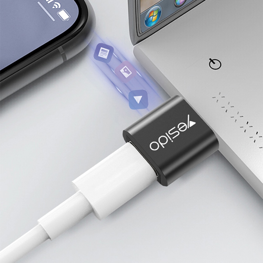 Adaptor Type-C la USB GS09, Fast Charge, Negru - eMAG.ro