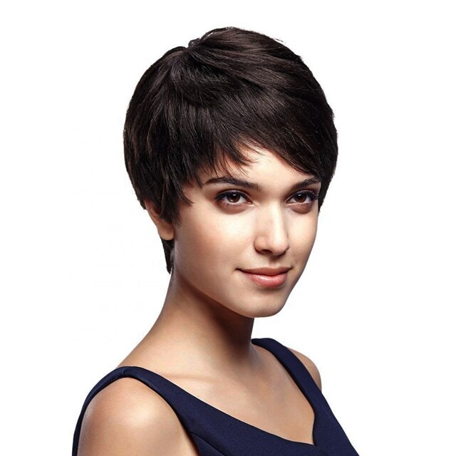 Peruca din par natural Negru Natural, Oskar Shop - eMAG.ro