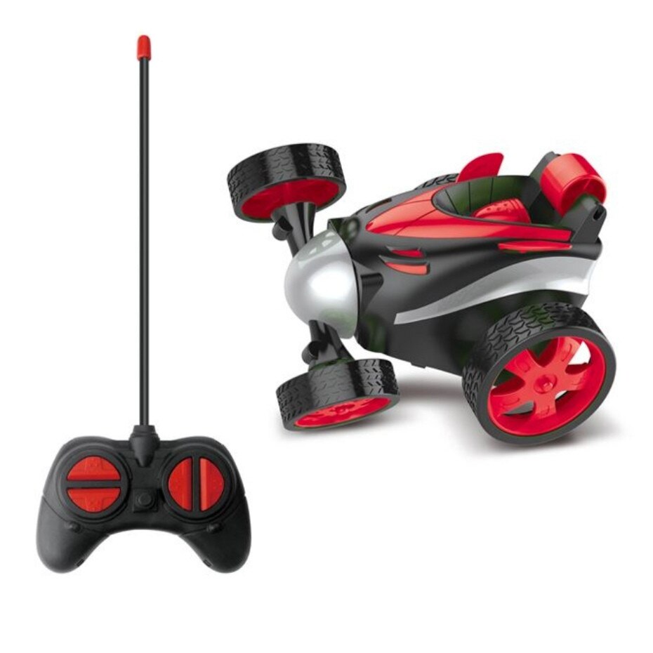 Masina cu telecomanda cu rotatie de 360 °, plastic, rosu/negru - eMAG.ro