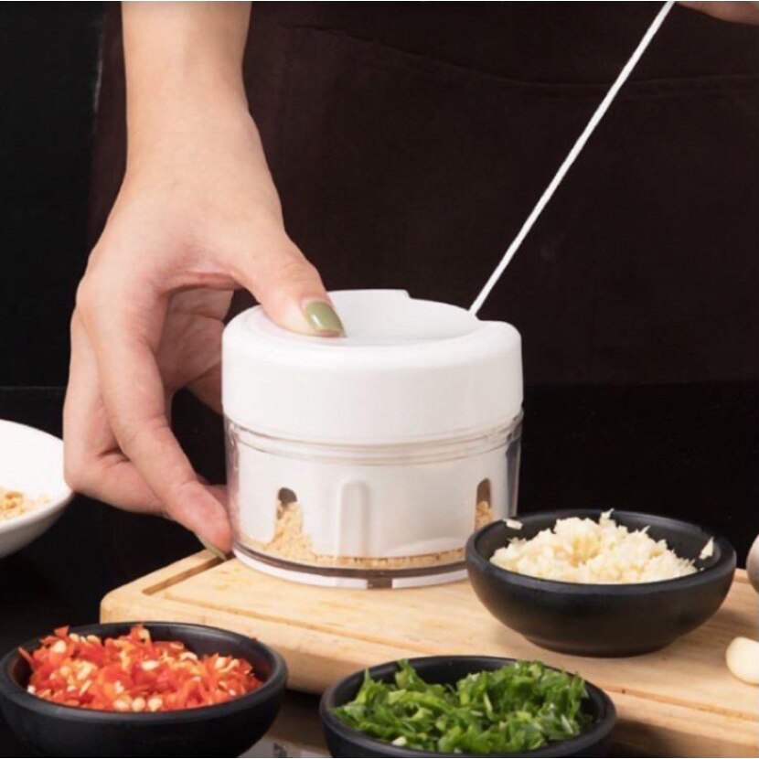 Mini tocator manual de legume, Lame otel inoxidabil, Capacitate 170 ml ...