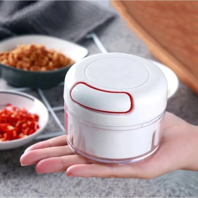 Mini tocator manual de legume, Lame otel inoxidabil, Capacitate 170 ml ...