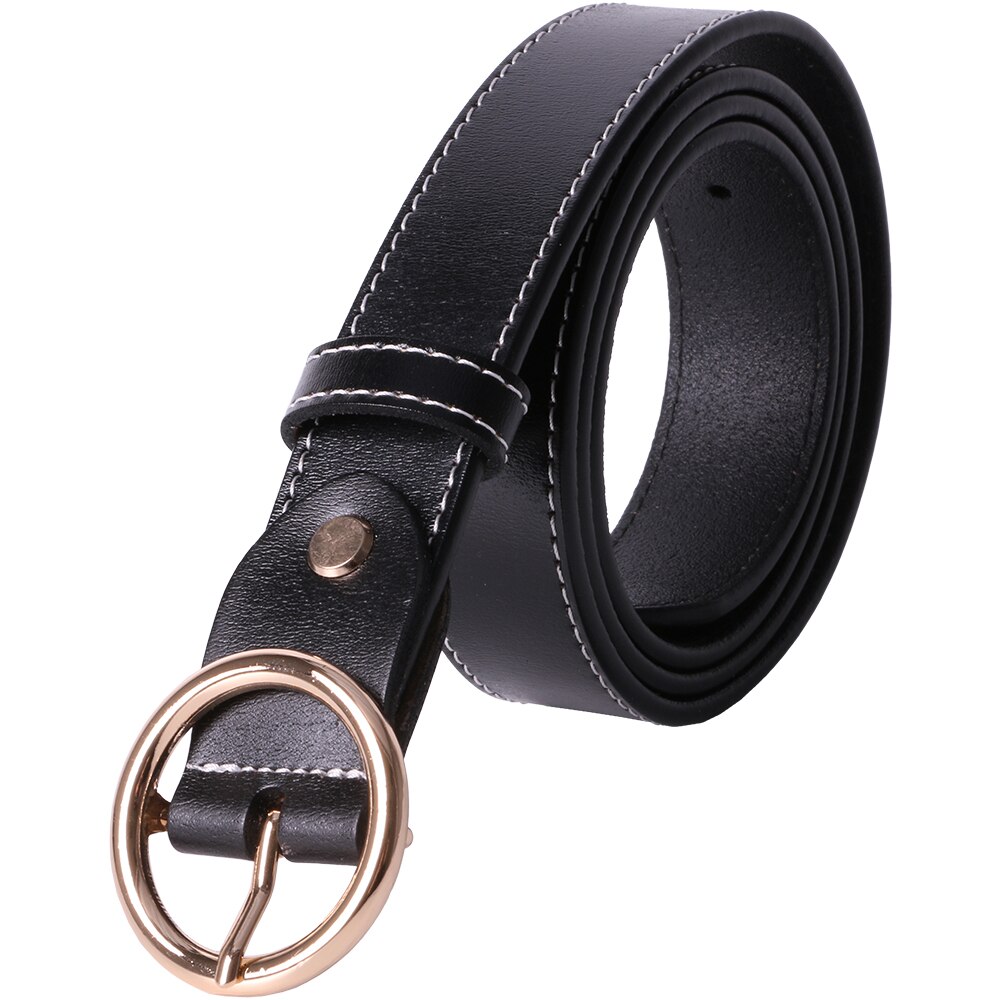 Curea pentru dama, ROCS, din piele naturala, catarama rotunda, 114 cm ...