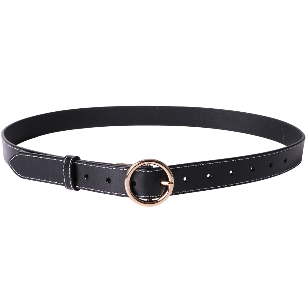 Curea pentru dama, ROCS, din piele naturala, catarama rotunda, 114 cm ...