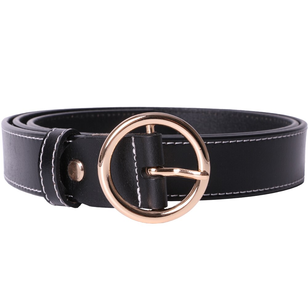 Curea pentru dama, ROCS, din piele naturala, catarama rotunda, 114 cm ...