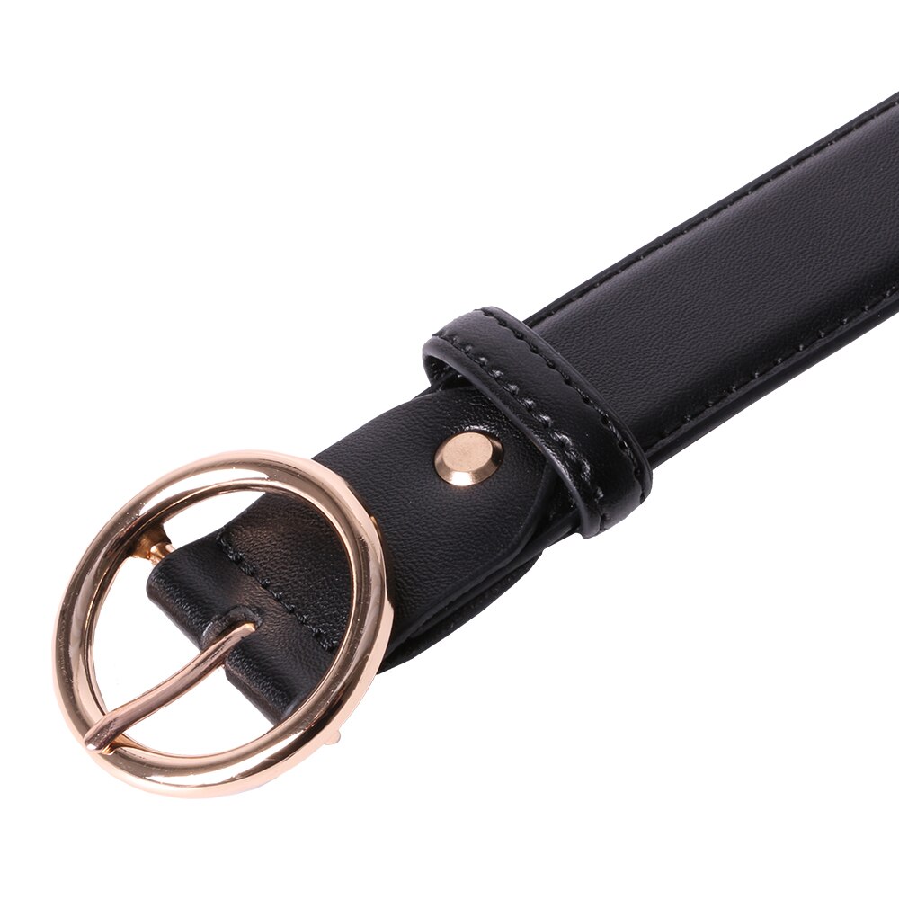 Curea pentru dama, ROCS, din piele naturala, catarama aurie rotunda ...