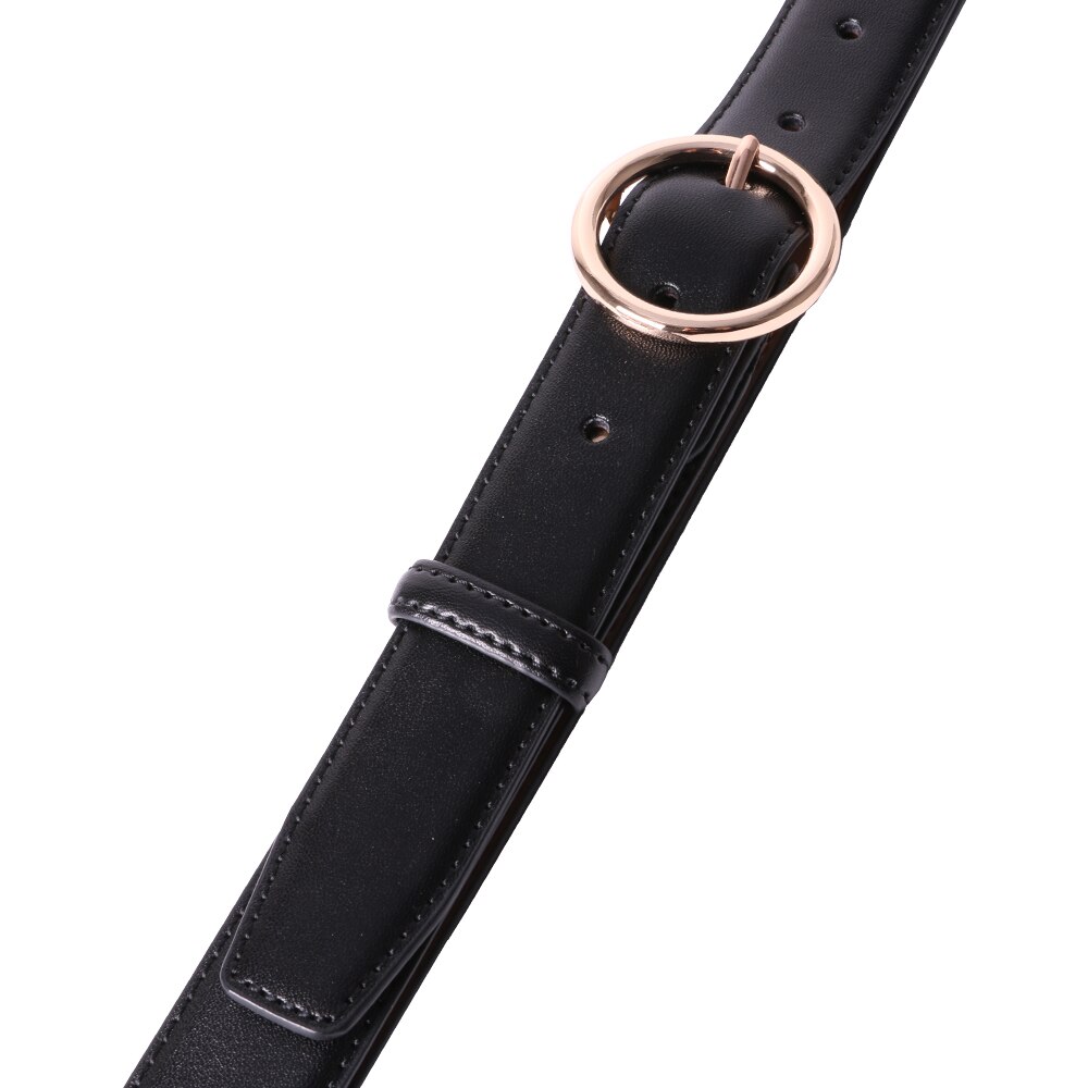 Curea pentru dama, ROCS, din piele naturala, catarama aurie rotunda ...