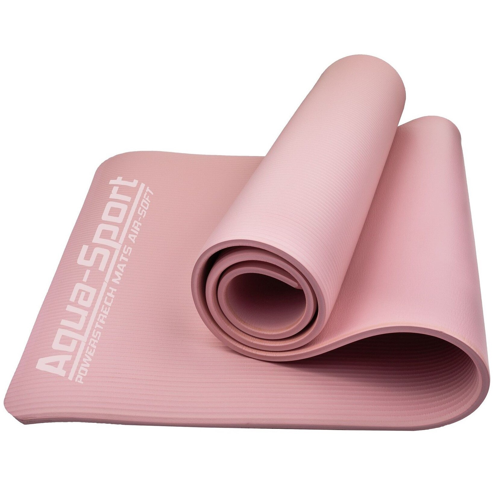 Saltea fitness NBR, Aqua-Sport Powerstrech Air-Soft, 180 x 60 x 1 cm, roz pudra - eMAG.ro