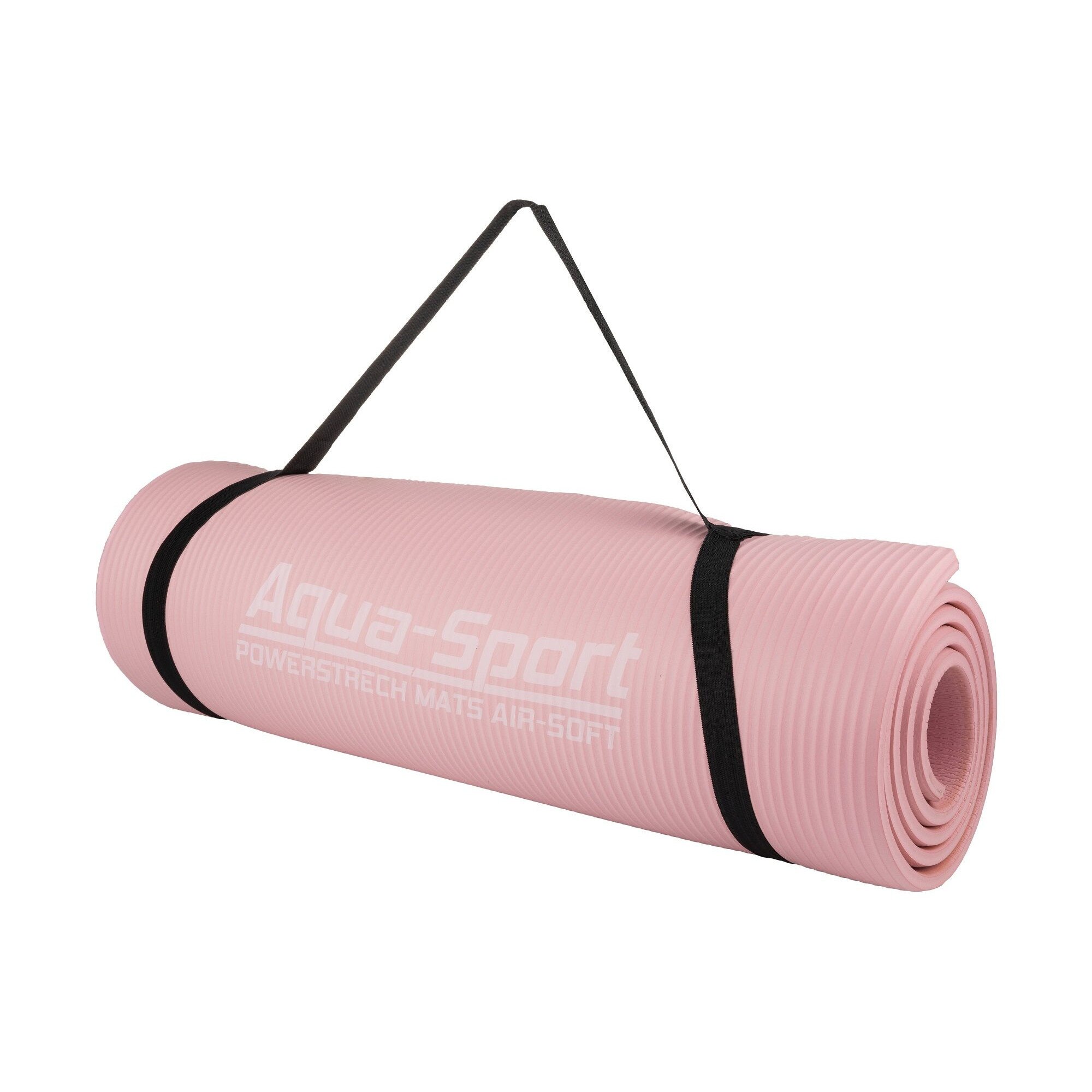 Saltea fitness NBR, Aqua-Sport Powerstrech Air-Soft, 180 x 60 x 1 cm, roz pudra - eMAG.ro