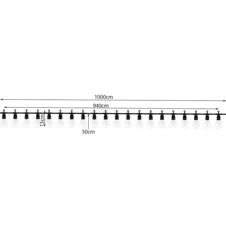 Ghirlanda tip sirag de becuri, 20 LED, 220-240V, IP44, 6 cm, 10 m - eMAG.ro