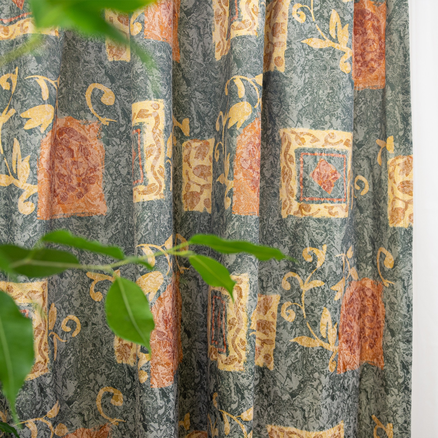 Set 5 piese Hiko Nostalgie, draperii scurte din bumbac kaki, colorat cu ...