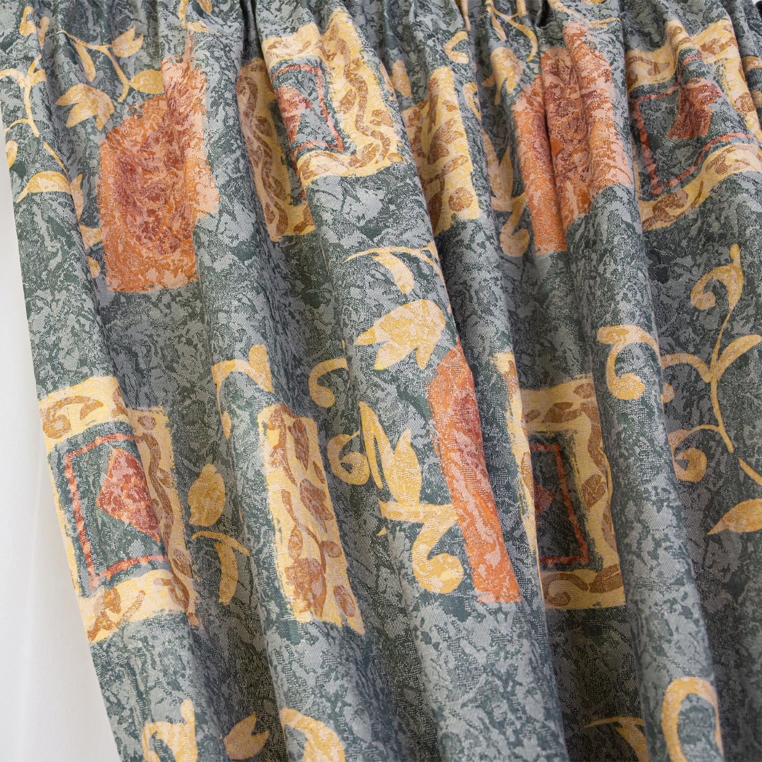 Set 5 piese Hiko Nostalgie, draperii scurte din bumbac kaki, colorat cu ...