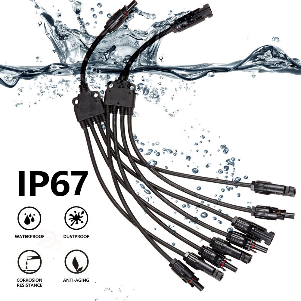 Set 2 cabluri conector paralel solar, Splitter, IP67, conector MC4, instrument pentru conectarea ...