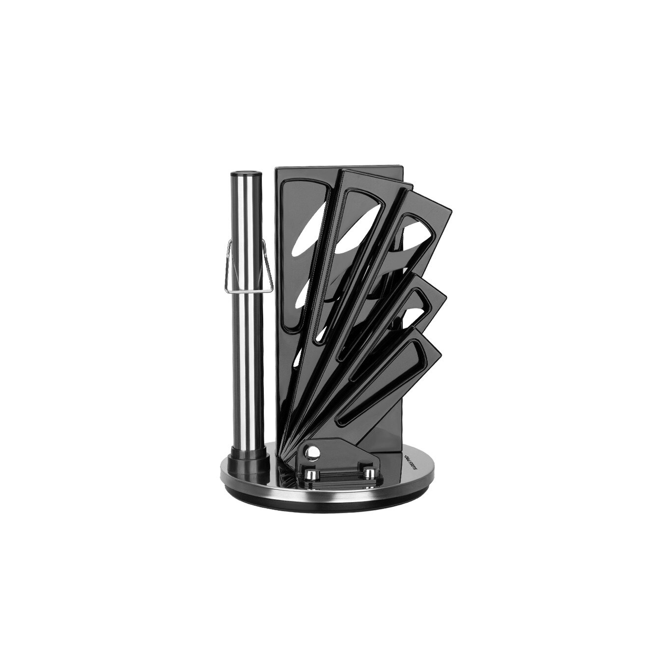 Set cutite cu suport Swiss Pro+, 8 piese, Otel, Negru - eMAG.ro