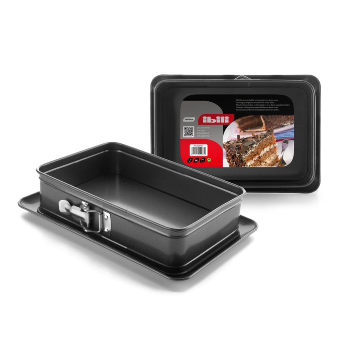 Tava tort demontabila Ibili-Moka, otel, 28x18x7 cm, negru - eMAG.ro